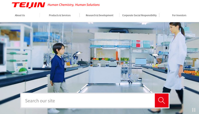 New website featuring improved usability by Teijin